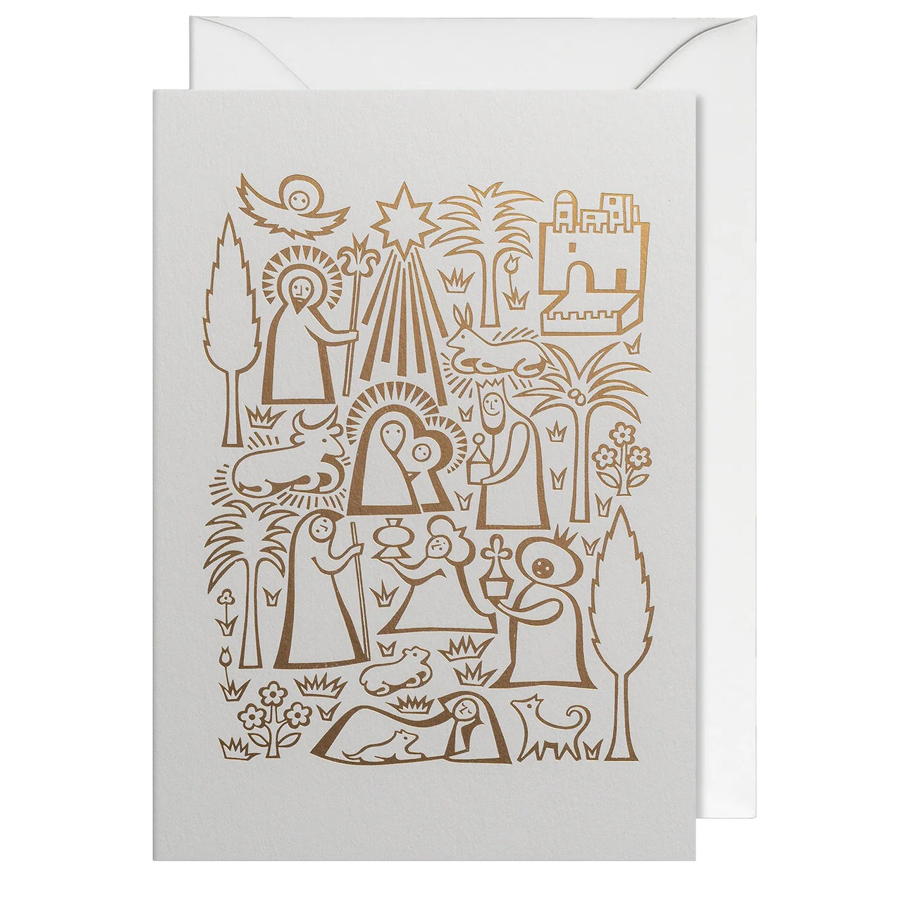 Julekort "Gold Nativity" – Norway Designs