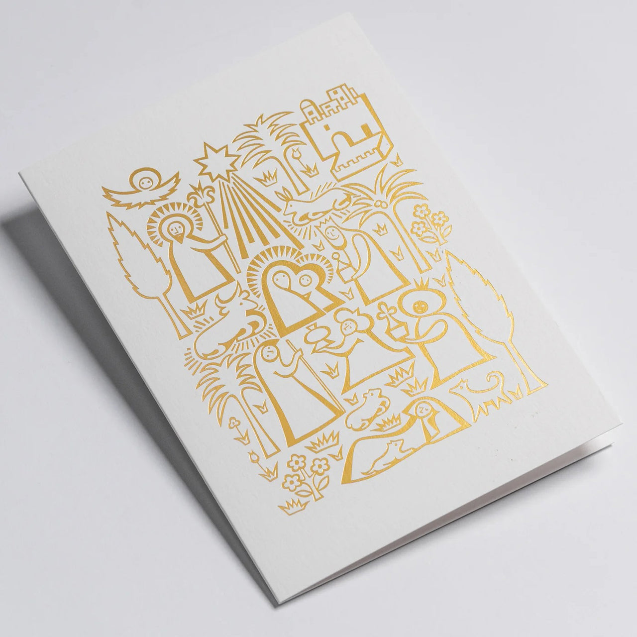 Julekort "Gold Nativity" – Norway Designs