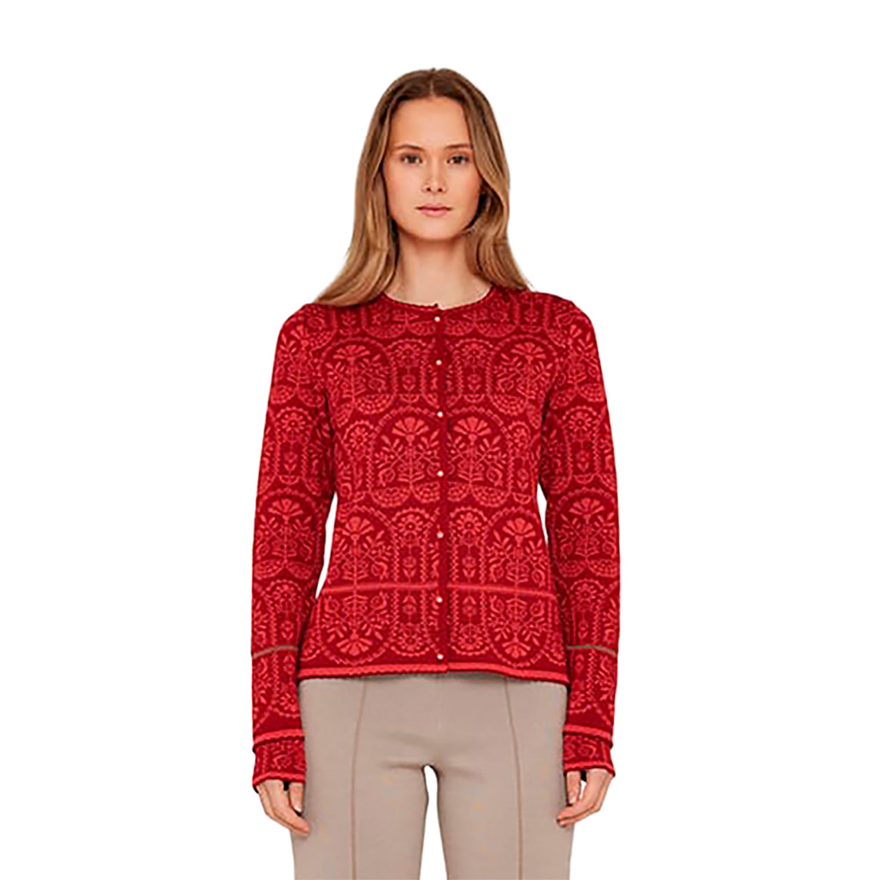 Oddrun Cardigan Red – Norway Designs